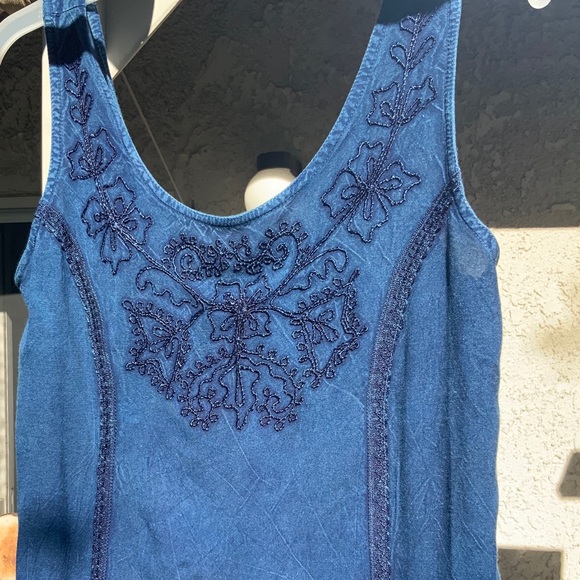 Studio West | Tops | Nwt Aline Indigo Tank With Smocked Back Nwt | Poshmark